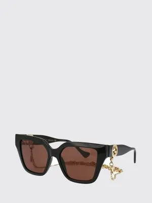 Gucci Sunglasses With Gold Tone Chain Detail - Black