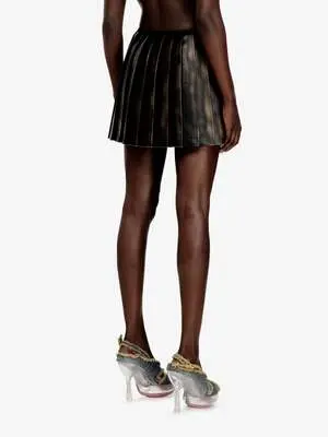 DIESEL® Faux Leather Pleated Mini Skirt - Multicolor