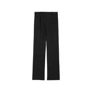Balenciaga Wool Straight Leg Trousers - Black