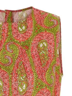 Etro Paisley Foliage Sleeveless Top