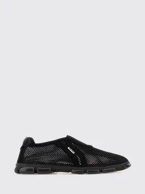 Miu Miu Mesh And Leather Detail Sneakers - Black