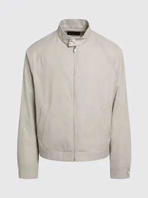 Prada Zip-up Jacket With Stand Collar - Cream