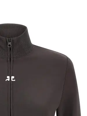 COURREGES Tracksuit Sweatshirt With High Neck And Zip Closure