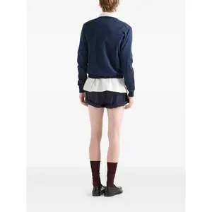 Prada Ribbed Knit V-neck Jumper