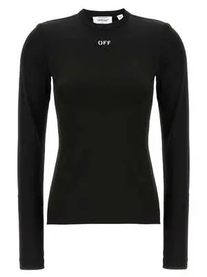Off-White Second Skin" Tech Fabric Sweater With Front "off Stamp" Print