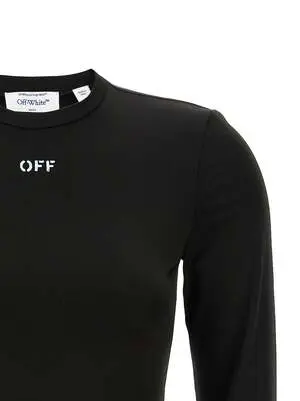 Off-White Second Skin" Tech Fabric Sweater With Front "off Stamp" Print