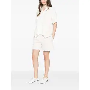 Sacai Neutrals V-neck Short Sleeve Cardigan
