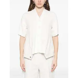 Sacai Neutrals V-neck Short Sleeve Cardigan