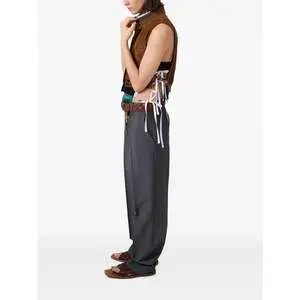 Miu Miu Straight Leg Trousers - Gray