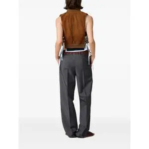 Miu Miu Straight Leg Trousers - Gray