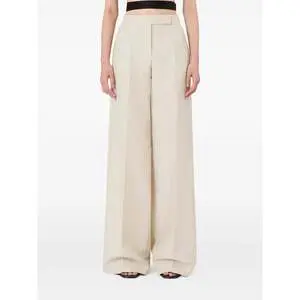 Max Mara Wide Leg Palazzo Pants - Cream