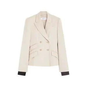Max Mara MAX MARA Double Breasted Blazer Cream