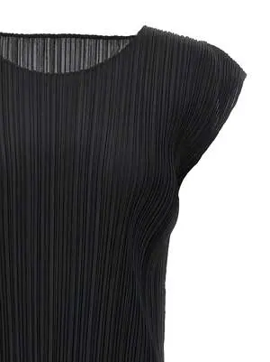Issey Miyake Pleated Midi Dress - Black