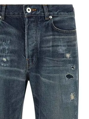 JW Anderson Japanese Denim Jeans With Distressed Details