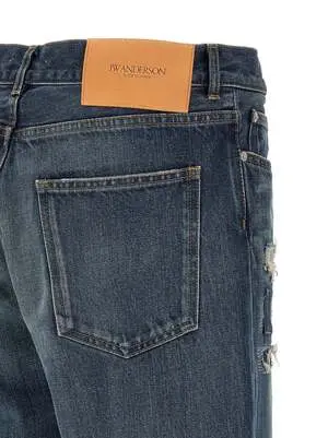 JW Anderson Japanese Denim Jeans With Distressed Details