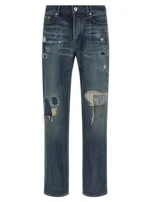 JW Anderson Japanese Denim Jeans With Distressed Details - Blue