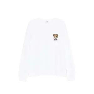 Moschino Teddy Bear Motif Cotton Sweatshirt - White