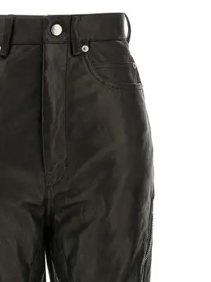 Rick Owens Bolan Banana Leather Pants - Black