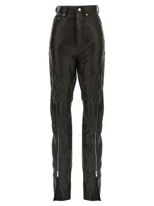 Rick Owens Bolan Banana Leather Pants - Black