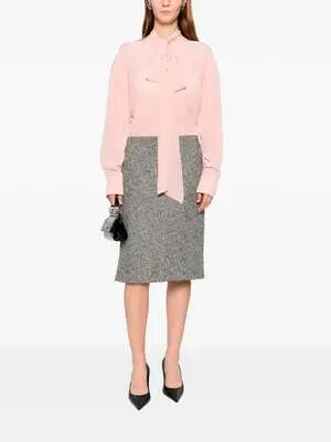 Gucci Silk Crepe De Chine Shirt With Tie Neck