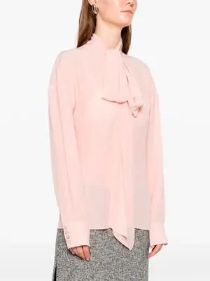 Gucci Silk Crepe De Chine Shirt With Tie Neck
