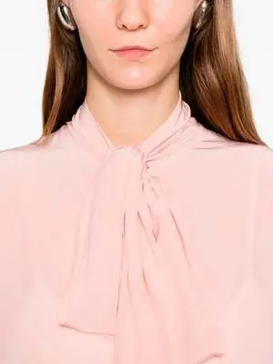 Gucci Silk Crepe De Chine Shirt With Tie Neck