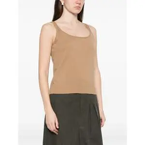 Max Mara Sleeveless Scoop Neck Top - Cream