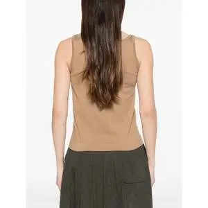 Max Mara Sleeveless Scoop Neck Top - Cream