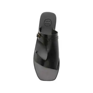 ATP ATELIER Leather Slip-on Sandals With Buckle Embellishment - Black