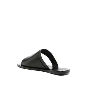 ATP ATELIER Leather Slip-on Sandals With Buckle Embellishment - Black