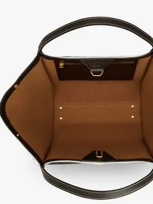 TOD'S Tim Canvas And Leather Medium Shopping Bag - Multicolor