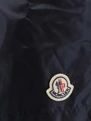 Moncler Nylon Swim Trunks With Logo Patch And Zip Pocket - Multicolor