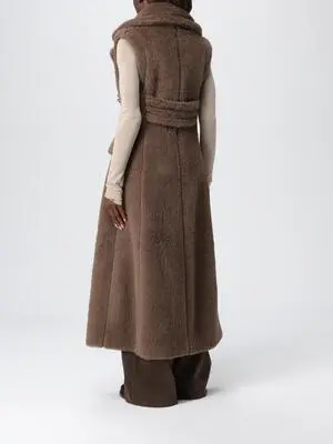 Max Mara Sleeveless Fur Coat - Brown