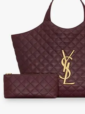 Saint Laurent Quilted Leather Handbag With Cassandre Logo - Multicolor