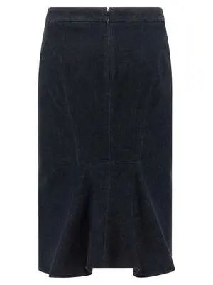 TOM FORD Denim Midi Skirt With Flounce Hem