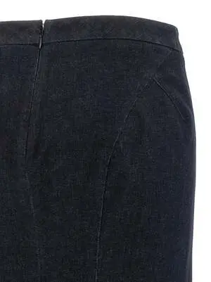 TOM FORD Denim Midi Skirt With Flounce Hem