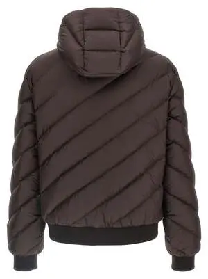 Fendi Reversible Hooded Down Jacket With " Tape" Print - Multicolor