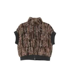 Brunello Cucinelli Waistcoat With Monili Detail - Brown
