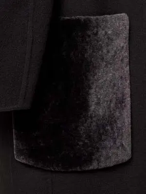 Fendi Double Wool Overcoat With Sheepskin Pockets