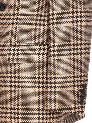 Saint Laurent Double-breasted Peak Lapel Blazer With Checked Pattern - Multicolor