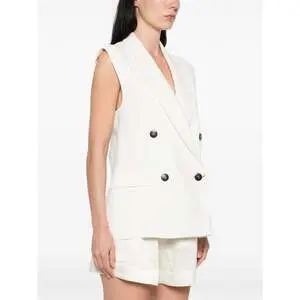 Max Mara Off- Sleeveless Double-breasted Waistcoat