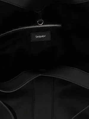 Saint Laurent Large Y Shopping Bag In Hammered Leather - Black