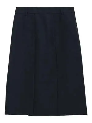 Prada Wool Midi Skirt With Slits - Multicolor