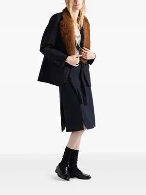 Prada Wool Midi Skirt With Slits - Multicolor