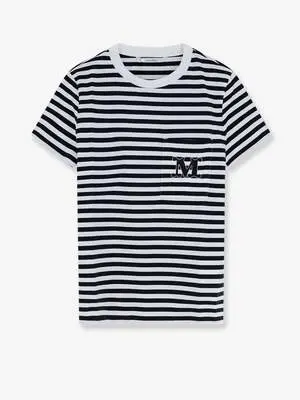 Max Mara Max Mara Cotton T-Shirt With Embroidered Logo Pocket Multicolor
