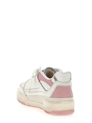 GOLDEN GOOSE Forty2" Distressed Leather Sneakers With Star Detail - Pink
