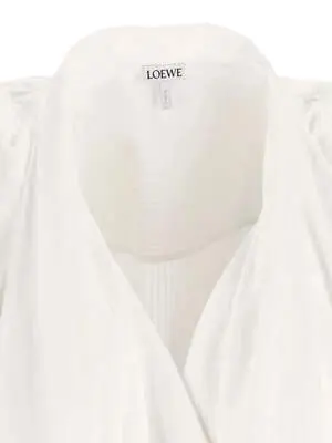 Loewe Draped V-neck 3/4 Sleeve Dress - Multicolor
