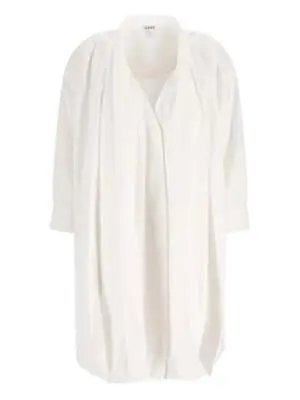 Loewe Draped V-neck 3/4 Sleeve Dress - Multicolor