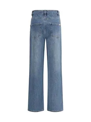 SELF-PORTRAIT Straight-leg Jeans With All-over Rhinestones - Blue