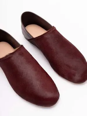 Alberta Ferretti Burgundy Slip-on Calf Leather Flats